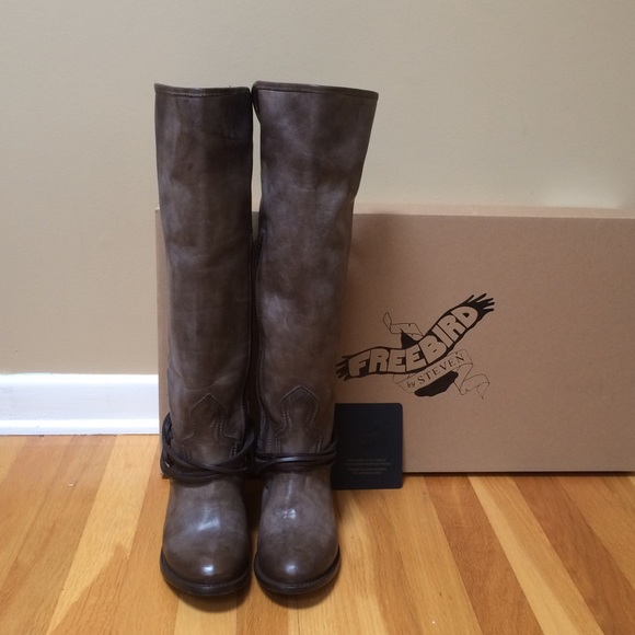 Freebird by Steven | Shoes | Freebird By Steven Coal Rear Lace Leather Boots | Poshmark